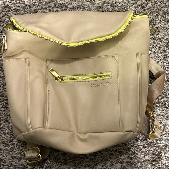 Fawn Design | Bags | Fawn Design Light Tan And Neon Yellow Mini ...